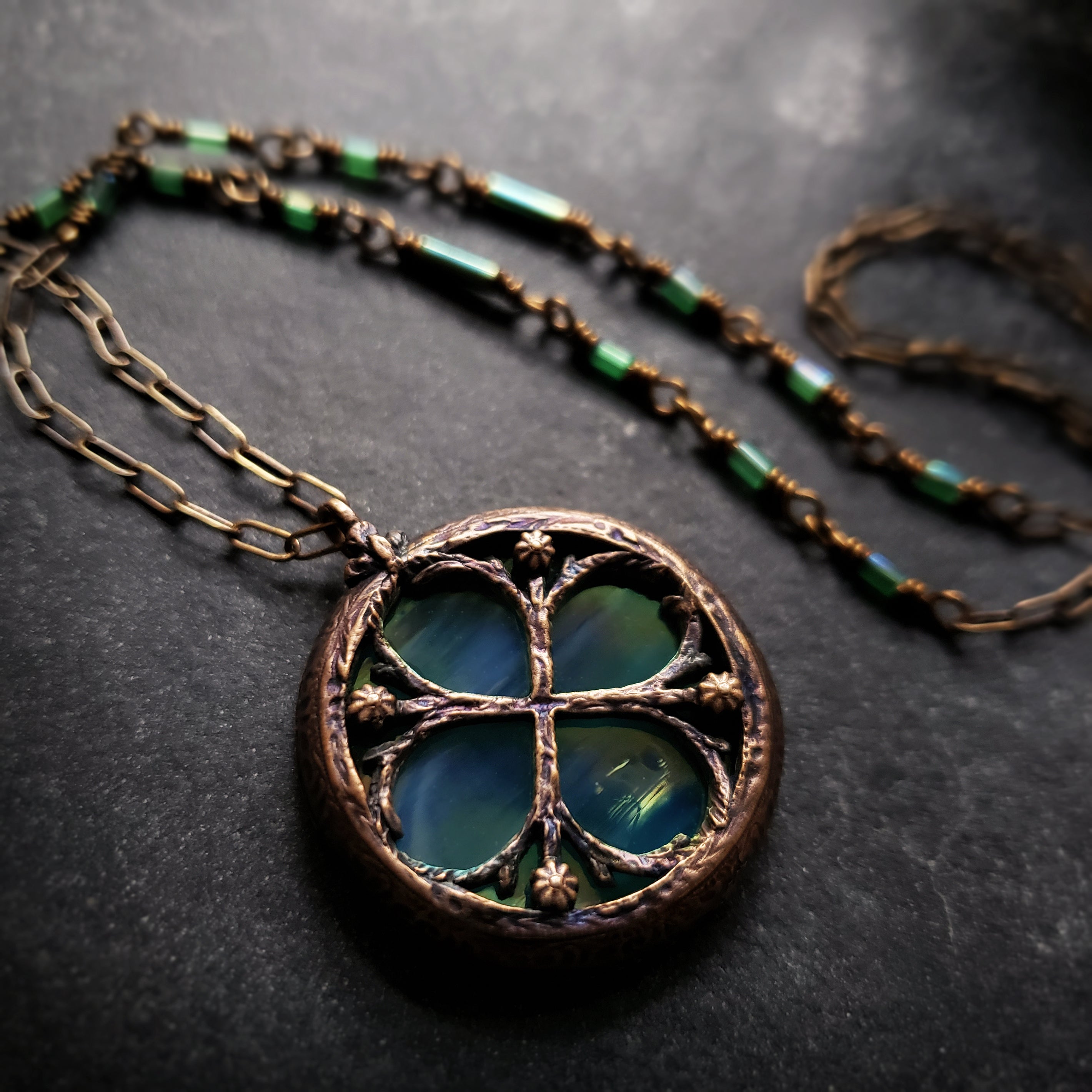 aqua vitae - floriated clover miracle window amulet – Parrish Relics