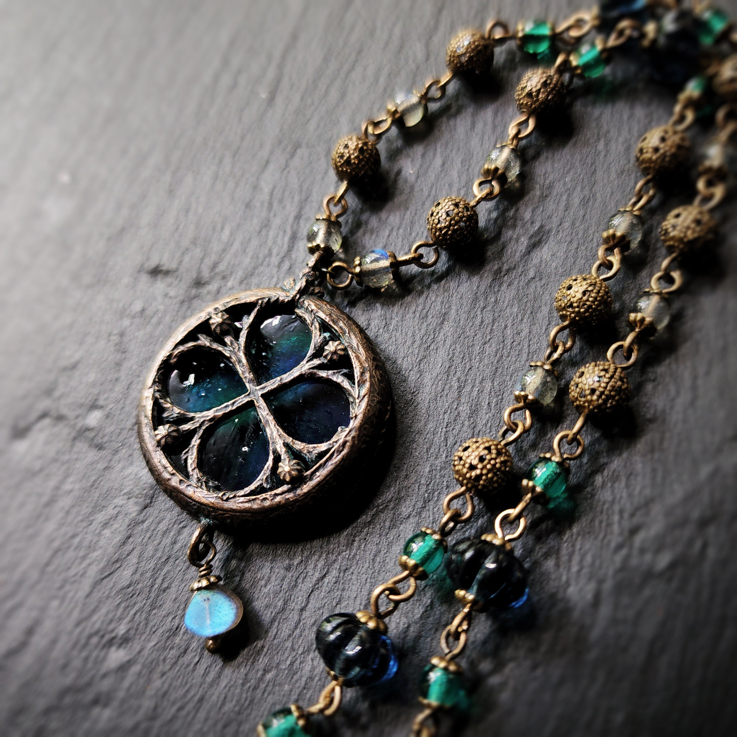 depths of the sea - floriated clover miracle window amulet – Parrish Relics